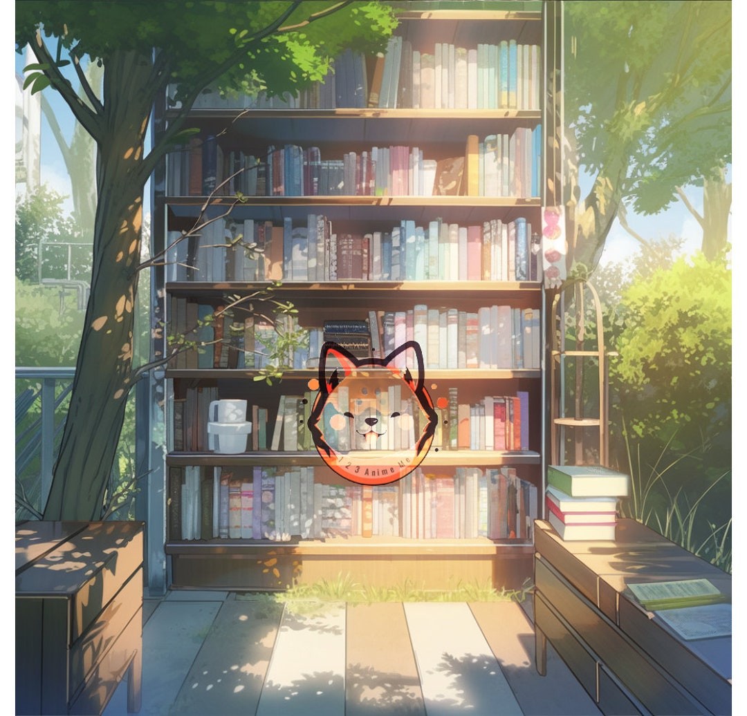 Bookshelf Zoom Background Anime Zoom Background Virtual - Etsy