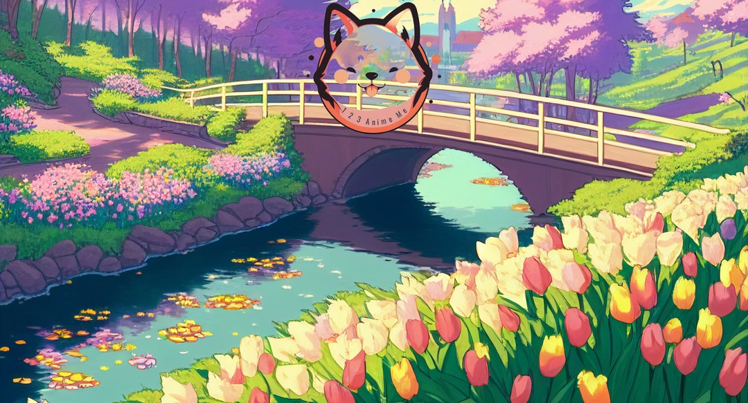 Spring Flower Zoom Background Anime Zoom Background - Etsy
