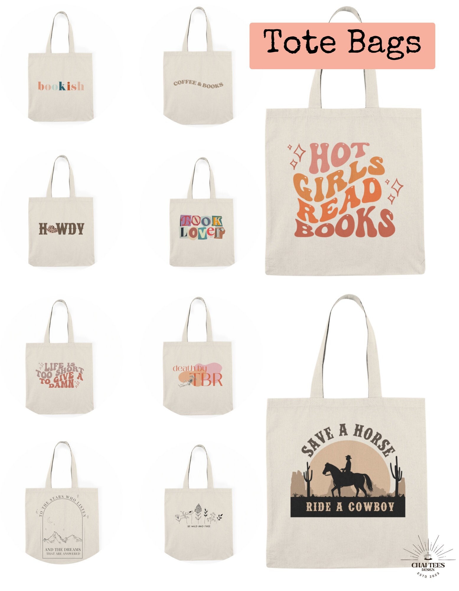 Natural Tote Bags, Trendy Totes, Book Inspired Tote Bags - Etsy