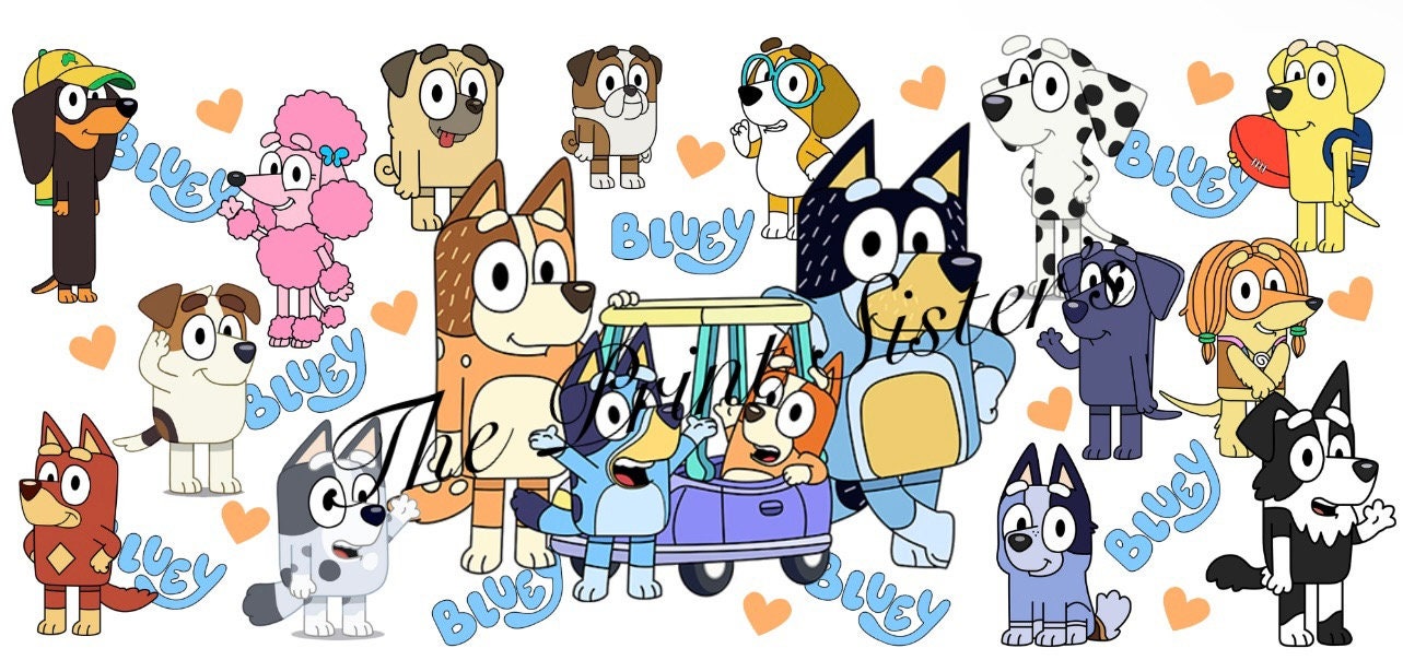 Bluey Glass Can Digital File Bundle - Etsy