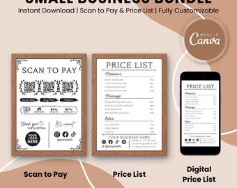 Printable Price List and Scan to Pay Payment Sign QR Code - Etsy