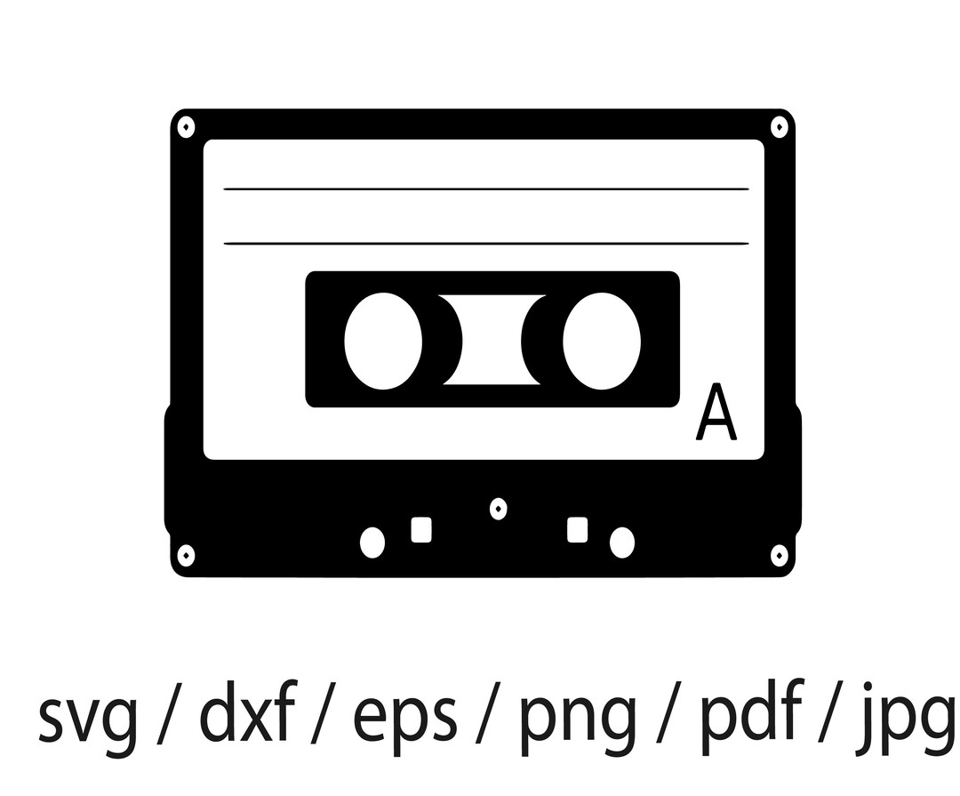 Cassette Tape SVG Files | Cassette Cut Files | Audio Cassette Vector ...