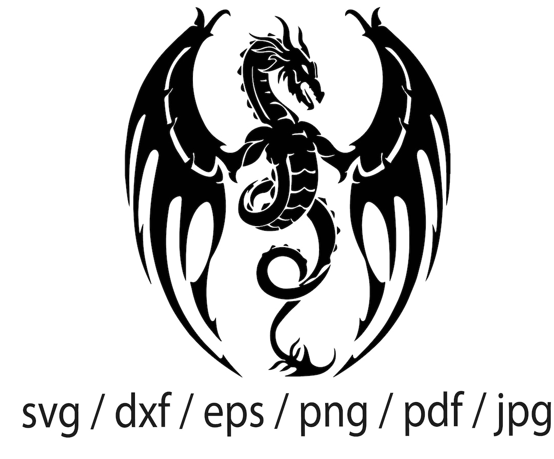Dragon SVG Cut File / Dragon SVG / Dragon DXF / Dragon Clipart / Dragon ...