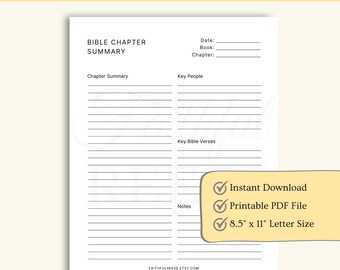 Bible Study Summary - Etsy