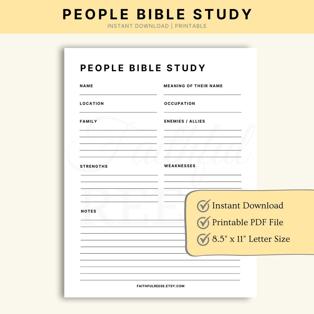 People Bible Study Printable, Bible Study Notes, Bible Journal ...