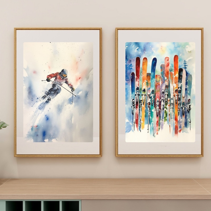 Ski Art - Etsy