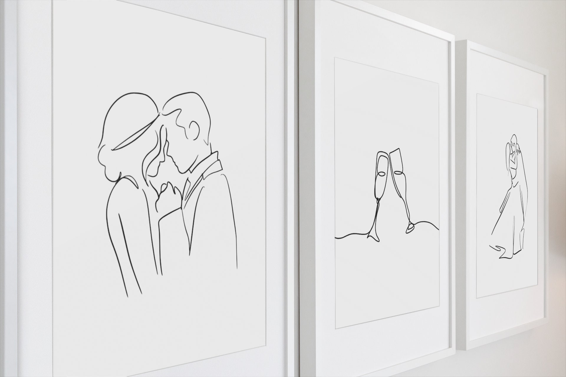 Couple One Line Art Wedding Art Line Art Wedding Gift Line Couple Gift ...