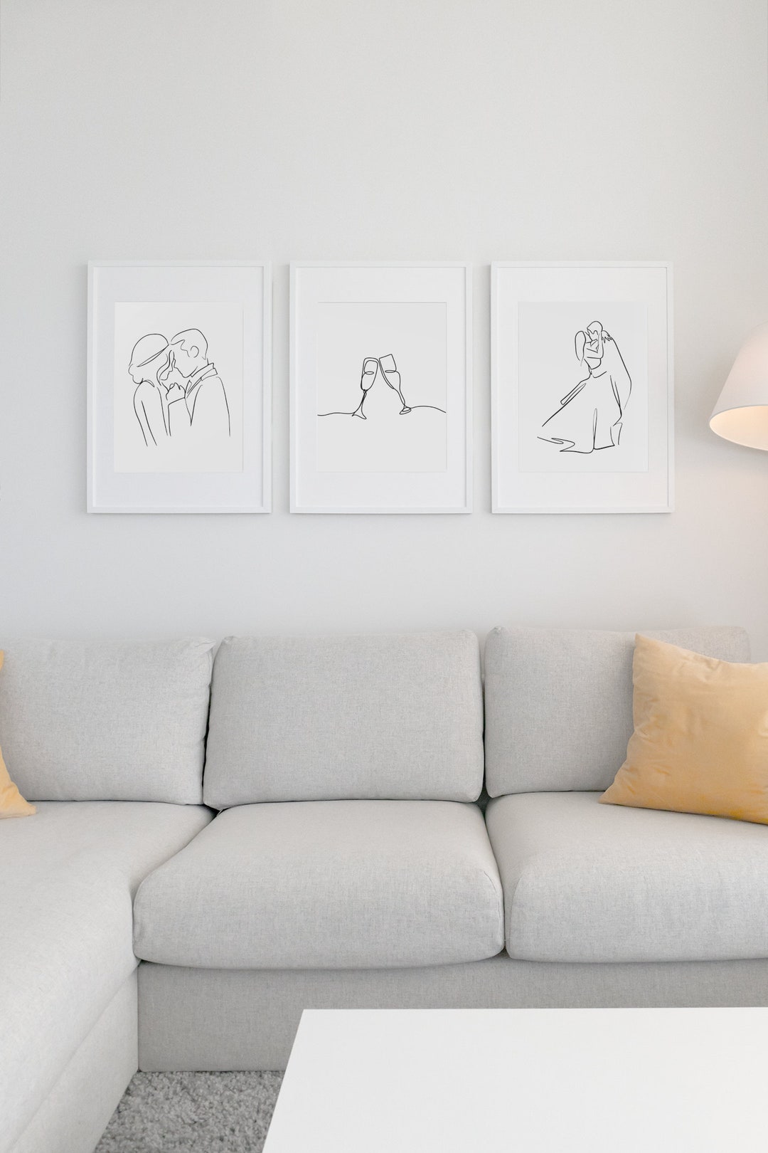 Couple One Line Art Wedding Art Line Art Wedding Gift Line Couple Gift ...