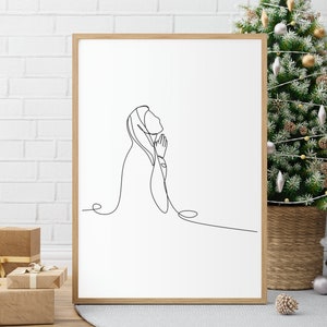 Christian One Line Art Christian Neutral Decor Church Nursery Decor ...