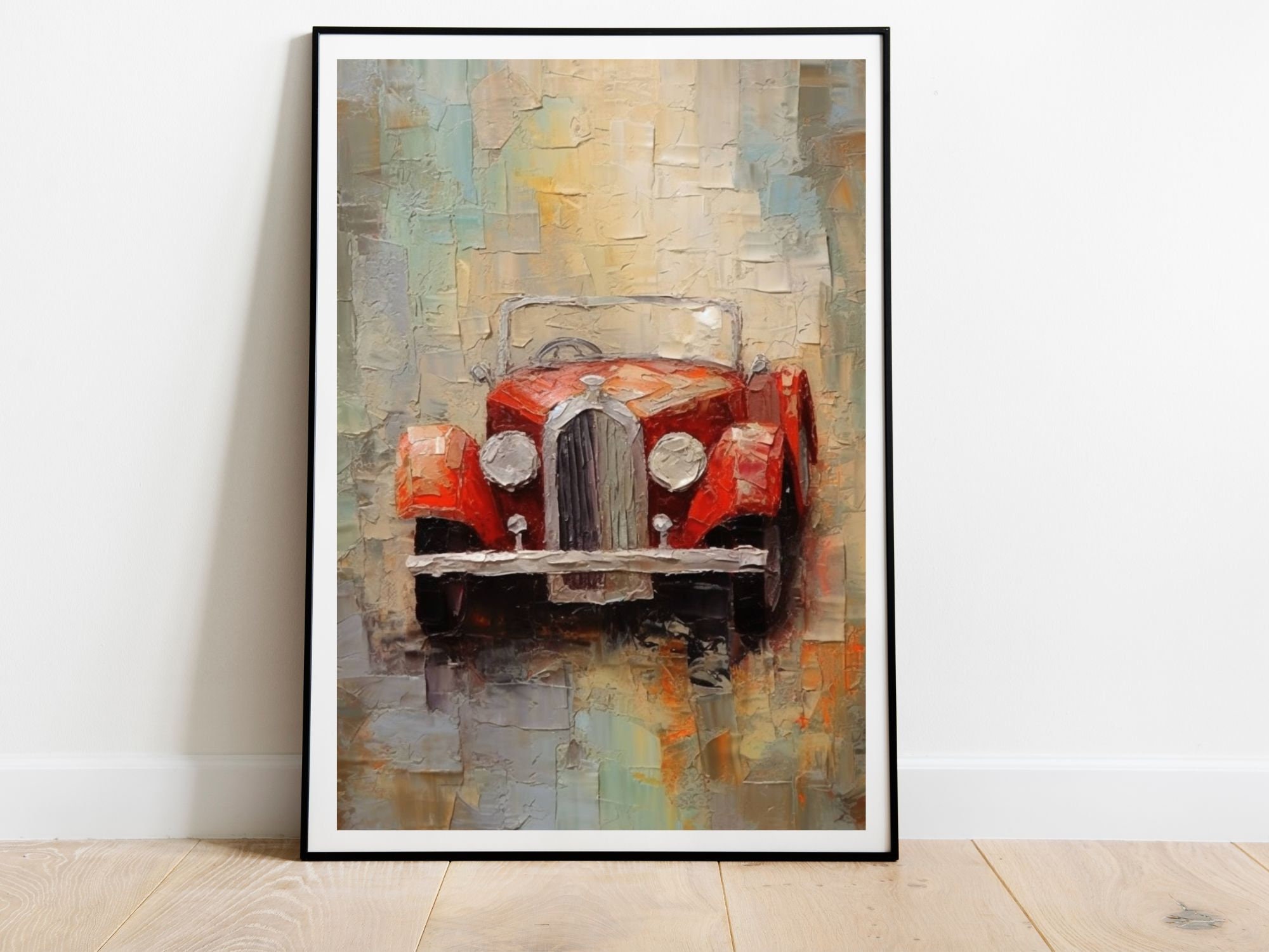 Vintage Car Art Car Digital Print Garage Decor Man Cave Poster Set of 4 ...