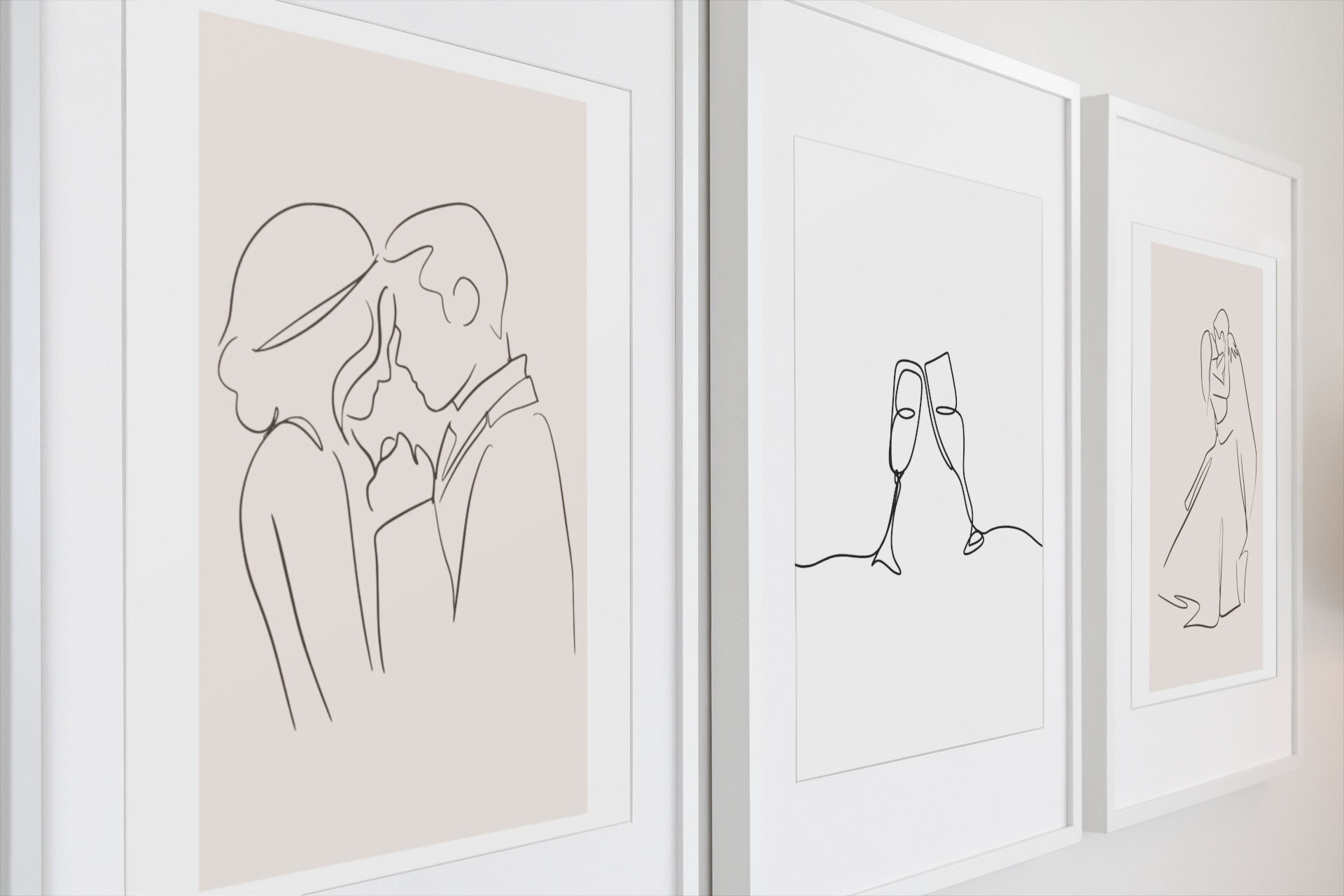Couple One Line Art Wedding Art Line Art Wedding Gift Line Couple Gift ...