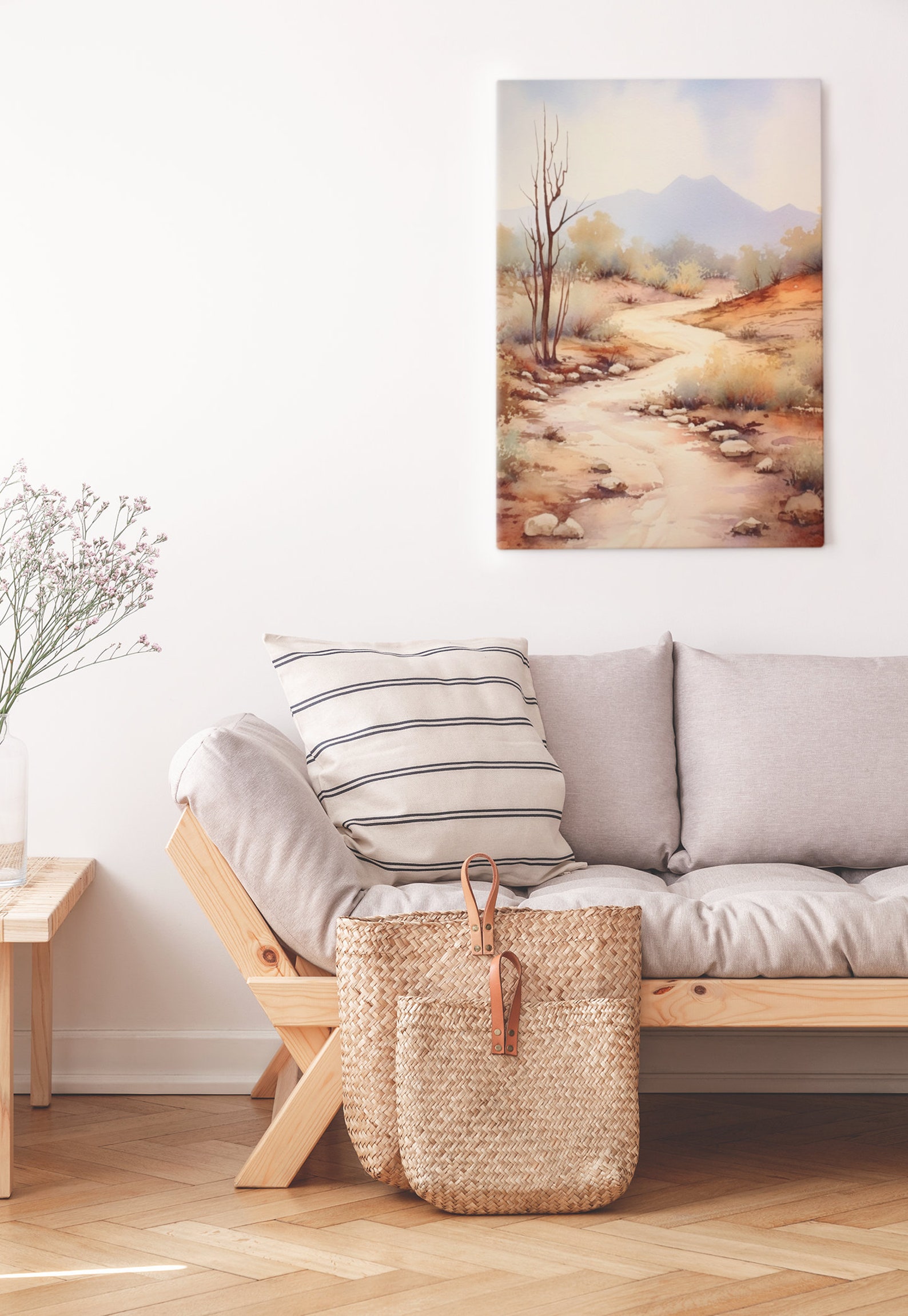 Desert Watercolor Wall Art Neutral Desert Wall Decor Desert Landscape ...