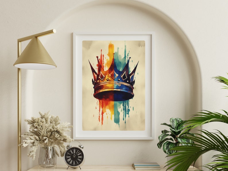 Abstract Crown Wall Art Print Queen Digital Download Art Print Crown ...