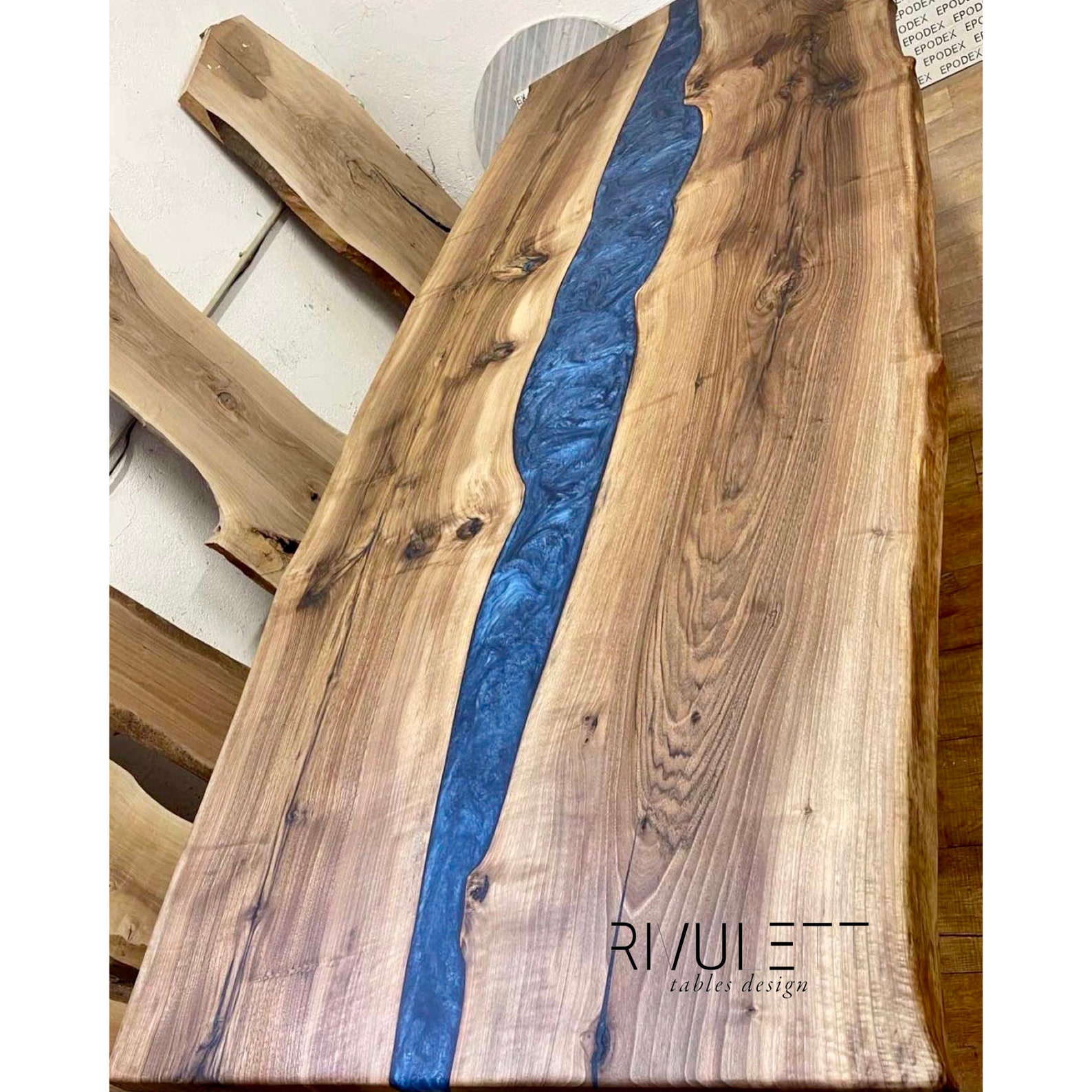 Handcrafted Live Edge River Dining Table | European Walnut Wood With ...