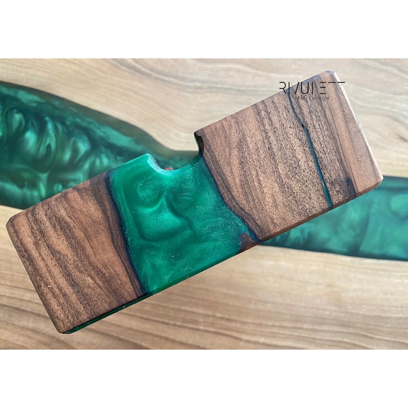 Handmade Walnut Wood and Green Epoxy Resin Cigar Tray | Premium Cigar ...