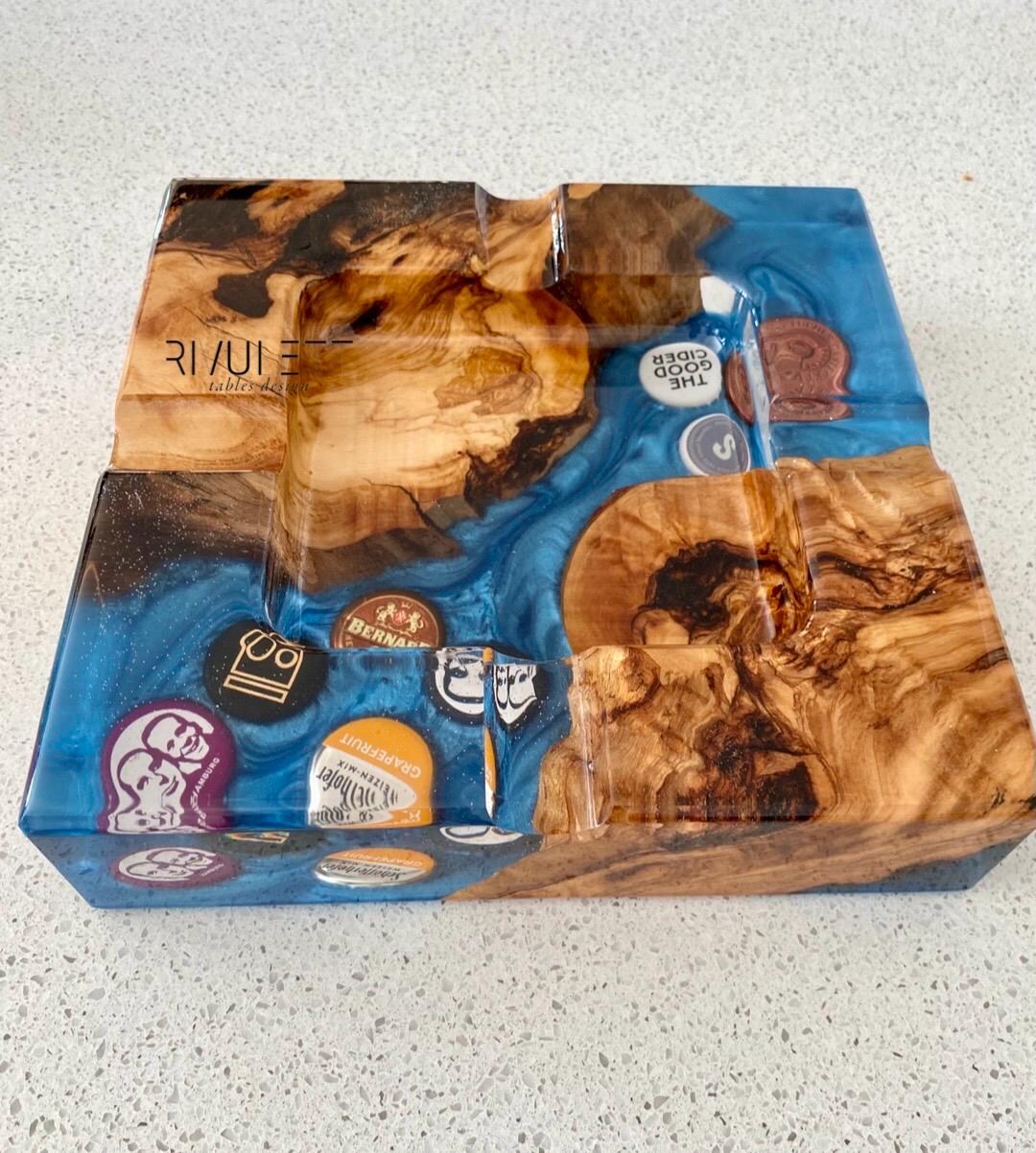 Olive Wood and Epoxy Resin Cigar Tray | Unique Cigar Holder | Premium ...