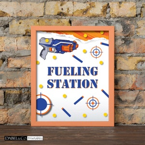 Dart Gun Birthday Party Signs, Printable Party Table Decorations, 8x10 ...