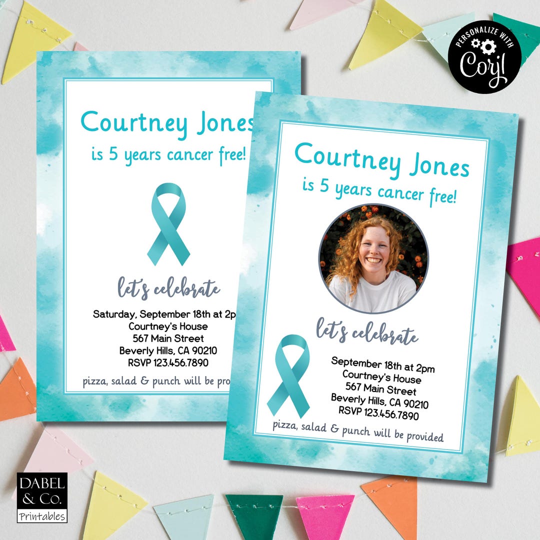 Editable Cancer Remission Celebration, Goodbye Cancer Party, Ovarian ...