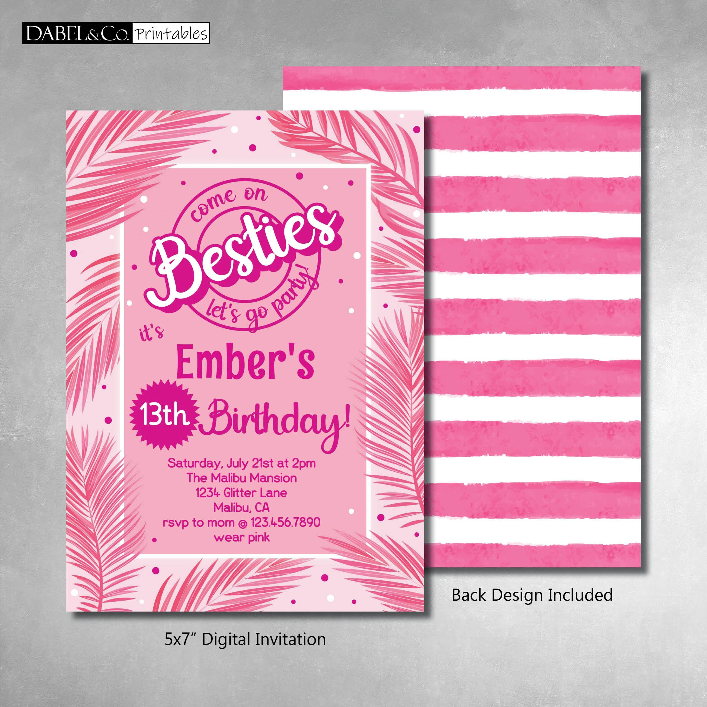 Besties Birthday Invitation, Editable Template, Come on Besties Let's ...