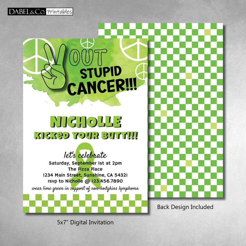 Peace Out Cancer Invitation, Cancer Remission, Goodbye Cancer, No More ...