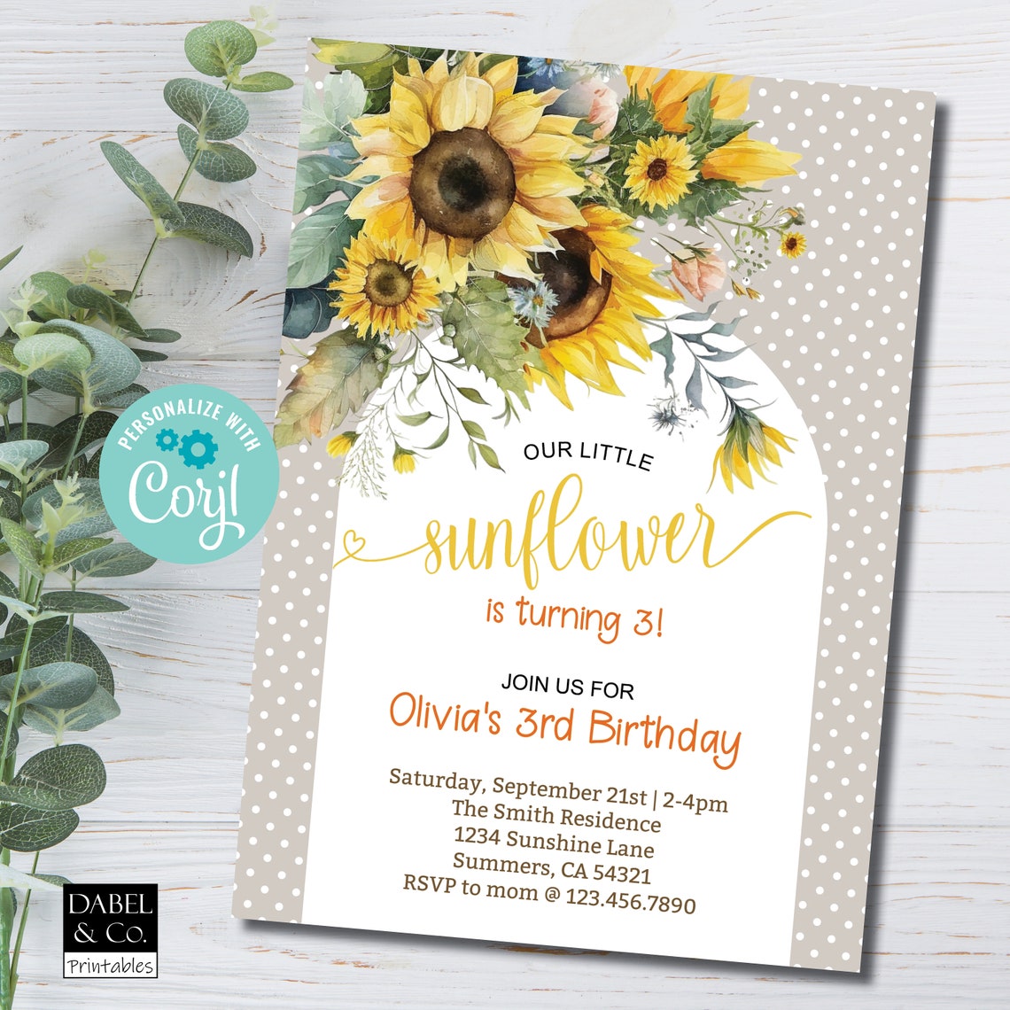 Sunflower Birthday Invitation, Sunflowers Birthday Party Template ...