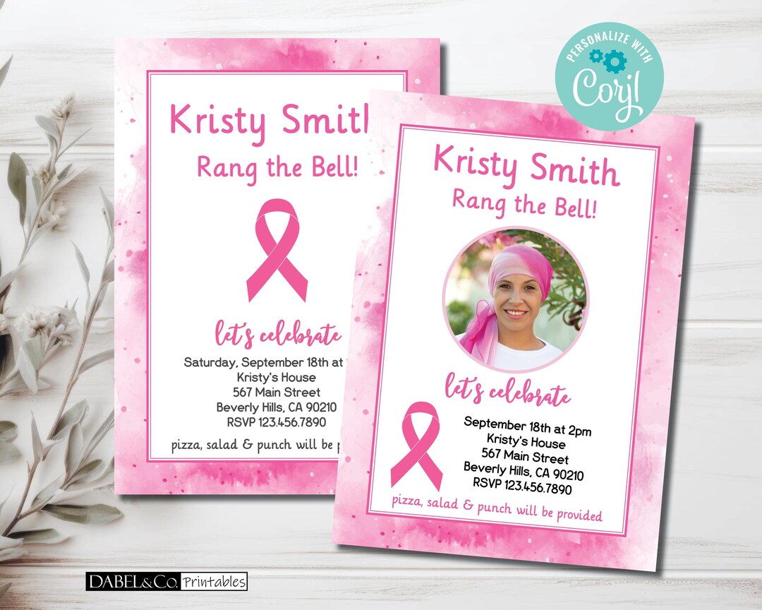 Editable Breast Cancer Remission Celebration, Goodbye Cancer Party ...