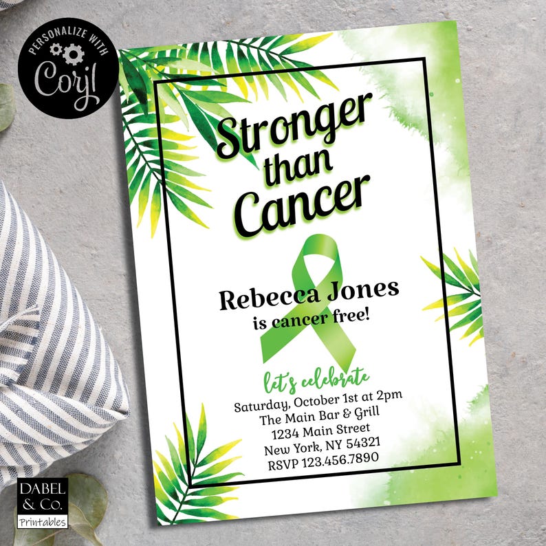 Editable Cancer Free Invitation, Cancer Remission, Goodbye Cancer Party ...