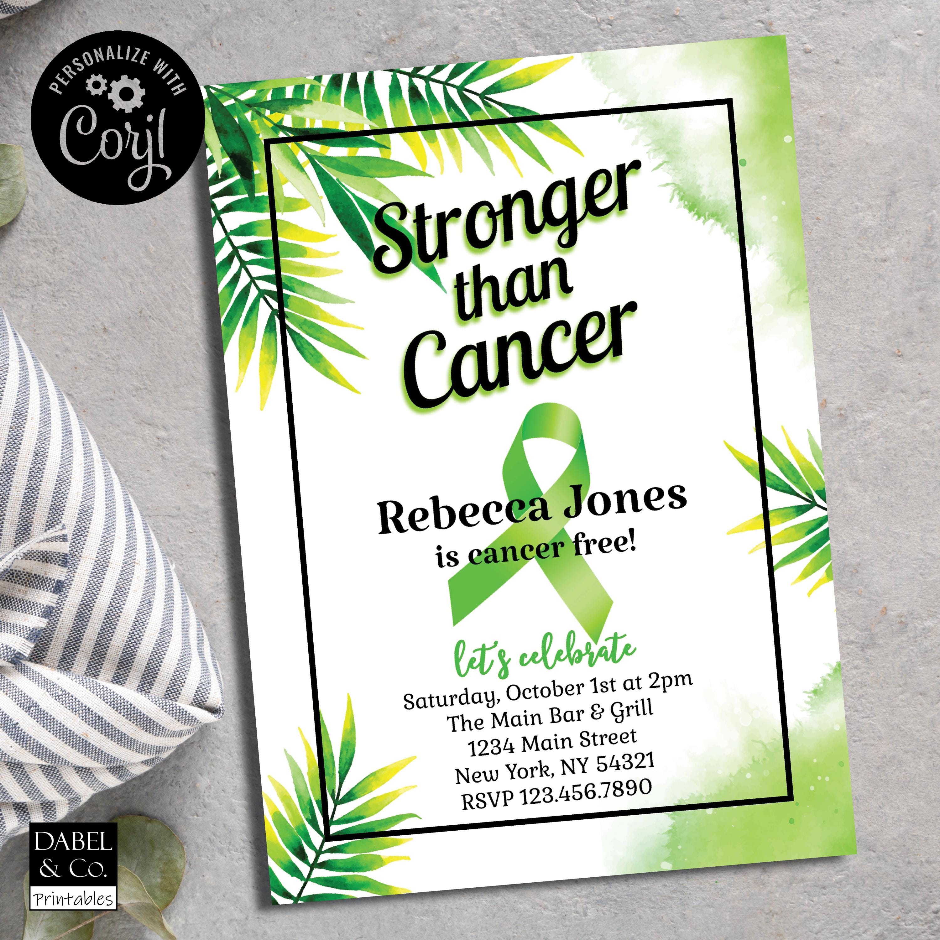 Editable Cancer Free Invitation, Cancer Remission, Goodbye Cancer Party ...