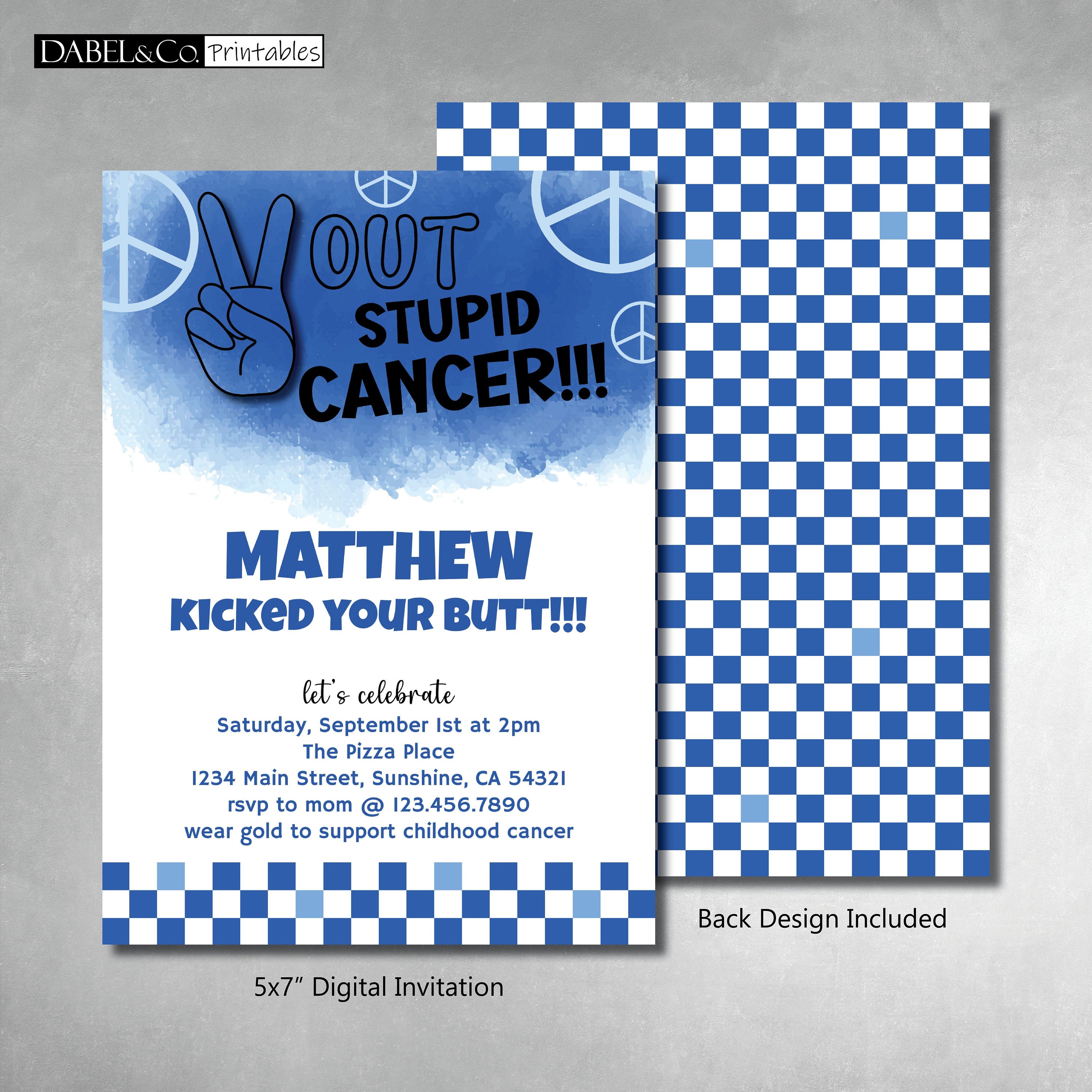 Peace Out Cancer Invitation, Goodbye Cancer Party Invite, No More Chemo ...