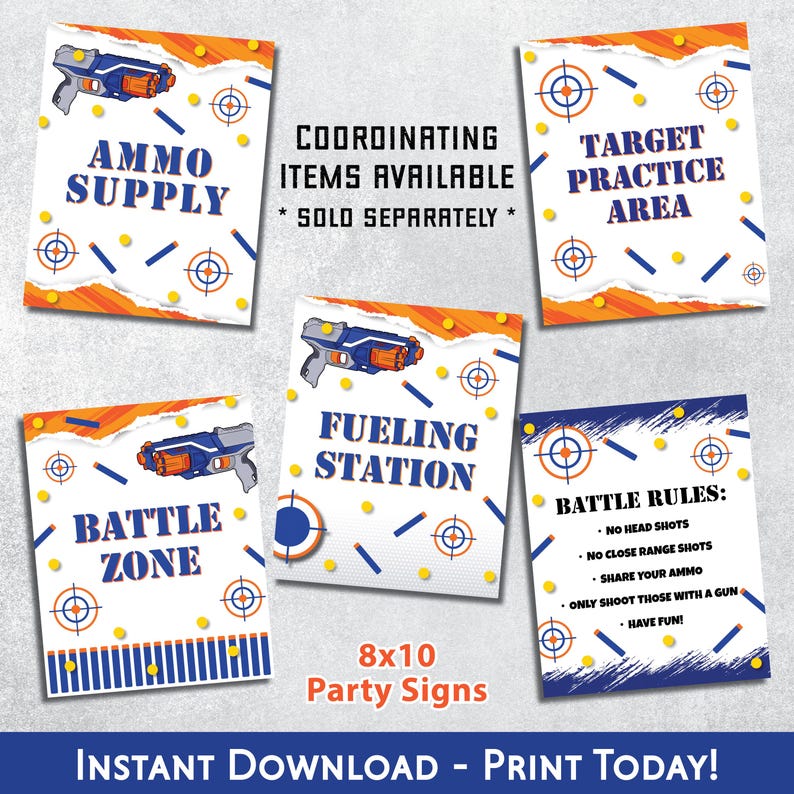 Nerf Birthday Invitation, Nerf War, Dart Gun Battle Editable Birthday ...