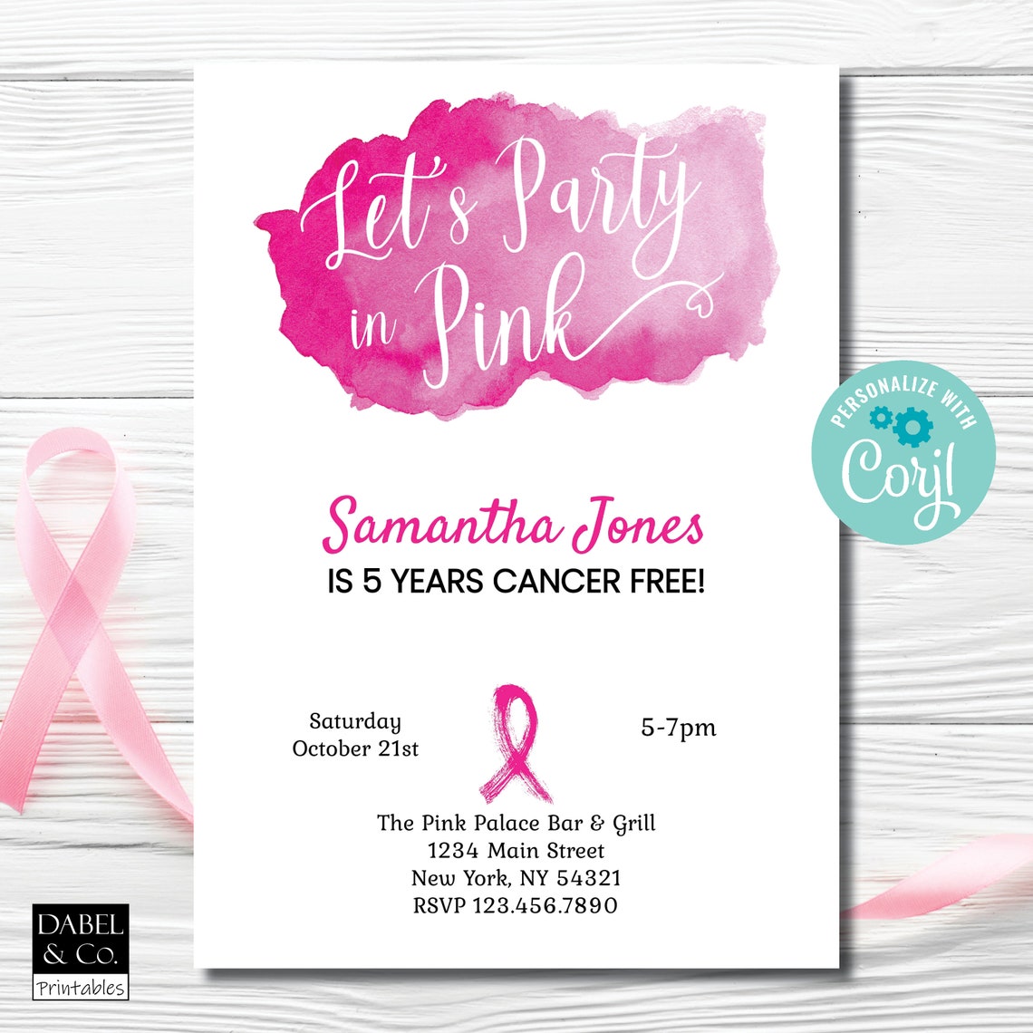 Breast Cancer Remission Celebration, Goodbye Cancer Party, Instant ...
