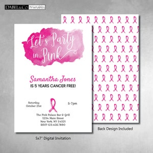 Breast Cancer Remission Celebration, Goodbye Cancer Party, Instant ...