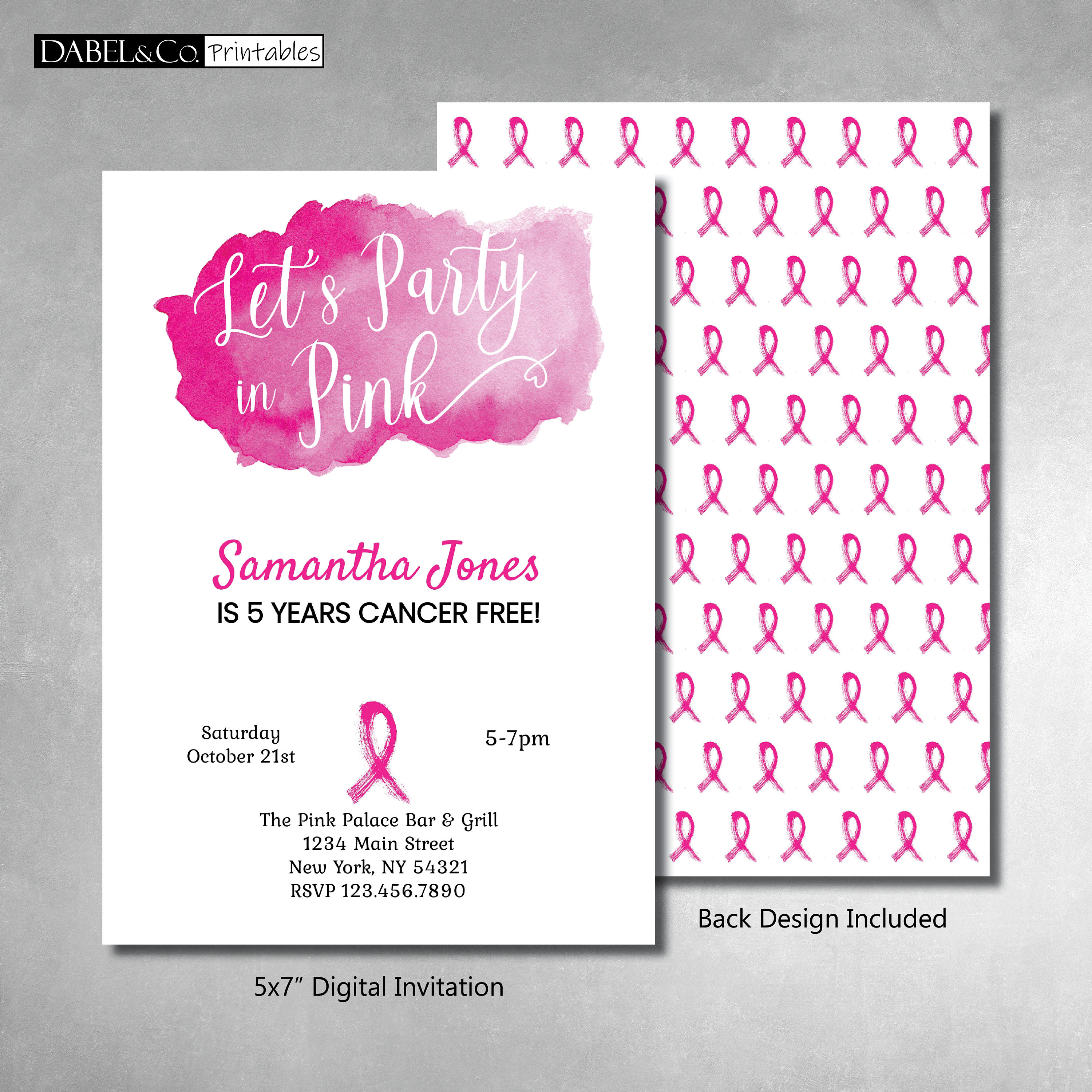 Breast Cancer Remission Celebration, Goodbye Cancer Party, Instant Download, Cancer Survivor ...