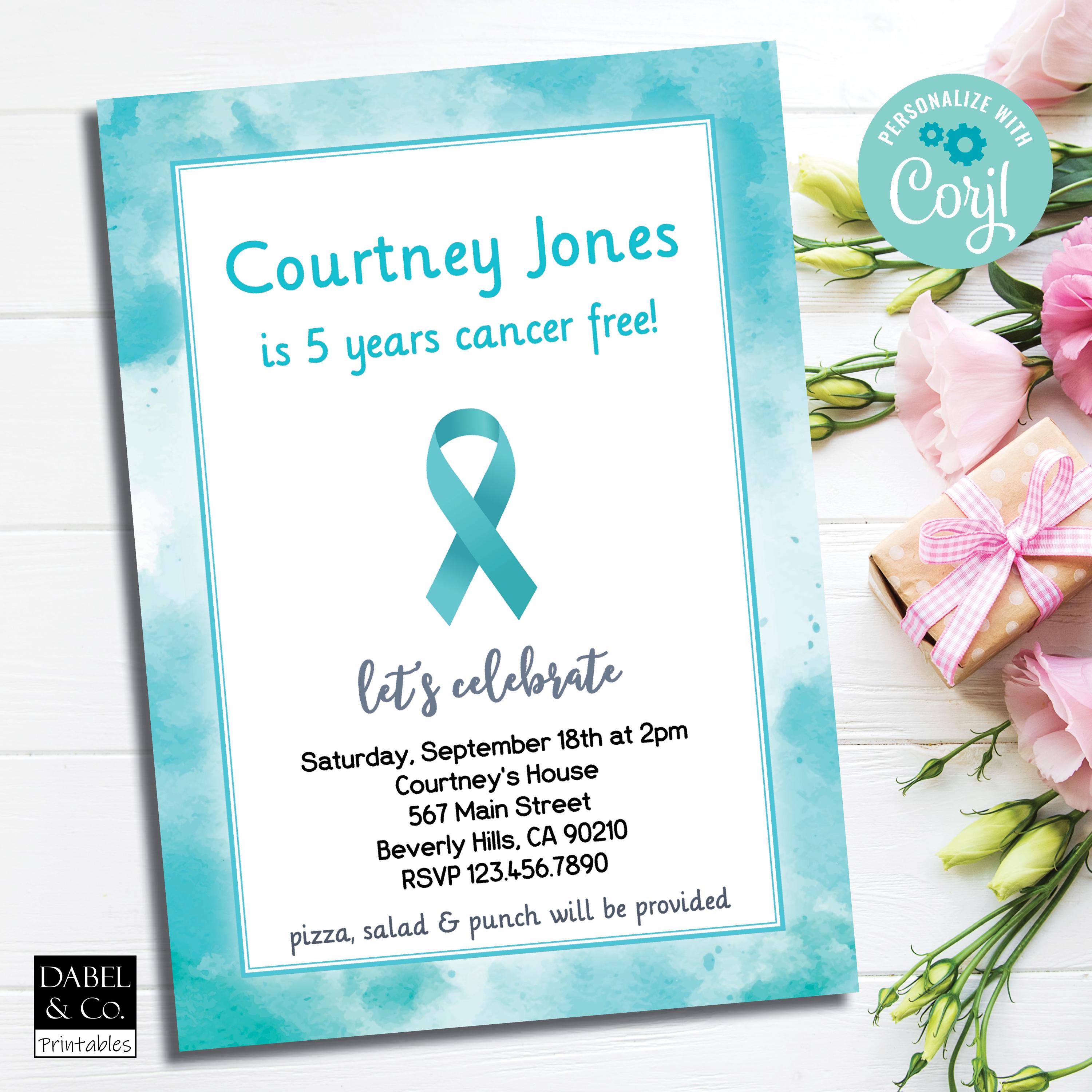 Editable Cancer Remission Celebration, Goodbye Cancer Party, Ovarian ...