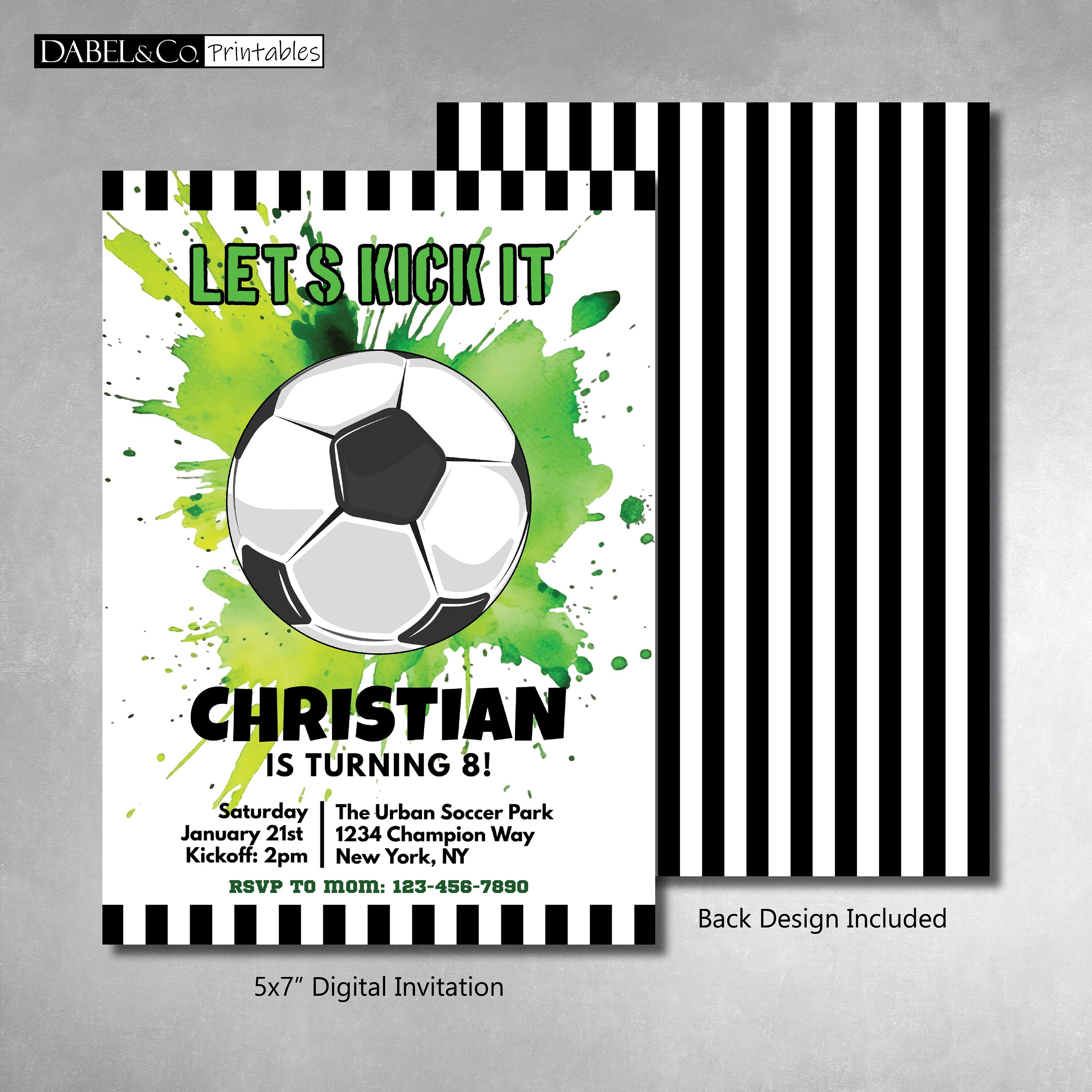 Soccer Birthday Invitation, Editable Birthday Template, Boys Football ...