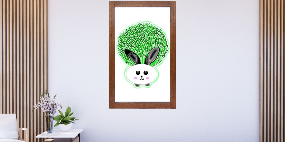 Cute Sea Slug Bunny Digitally Drawn Poster Download - Etsy