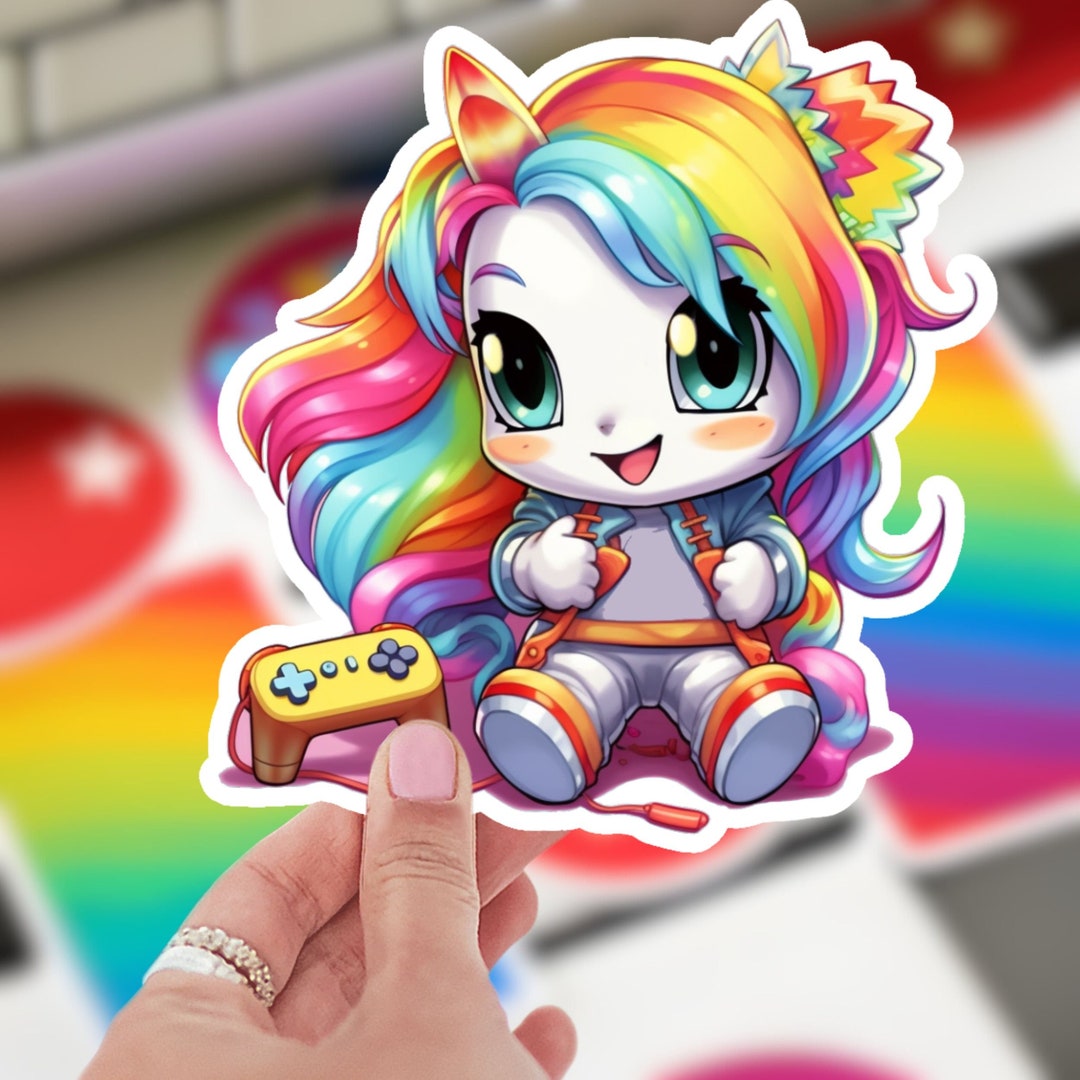 Unicorn Pride Gamer Stickers, Kiss-cut Sticker, Stickers for Journals ...