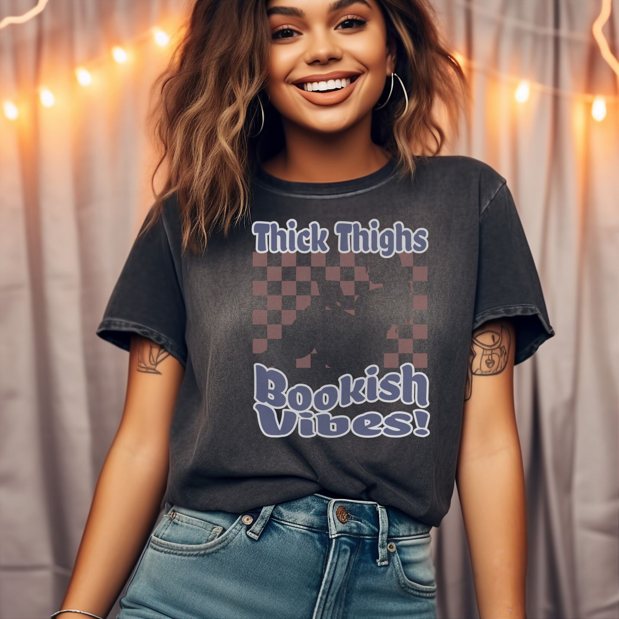 Thick Thighs and Bookish Vibes T-shirt Comfort Colors Brand - Etsy
