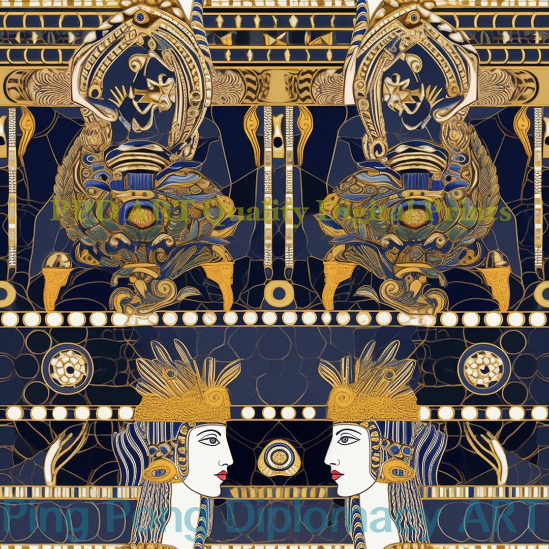 Egyptian Pharaoh Gold Digital Seamless Pattern - Etsy