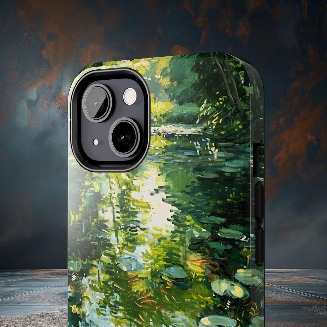Water Lily Pond Phone Case | Monet-inspired Art, Green Reflective Water ...