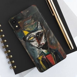 Picasso-inspired Cubist Cat Art Phone Case - Modernist Abstract ...