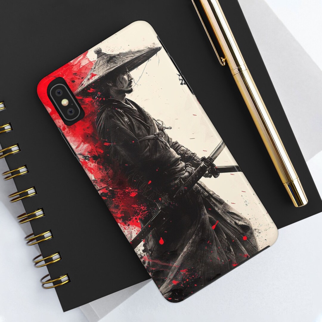 Samurai Warrior in Battle iPhone Case: Monochrome With Red Splash - Etsy