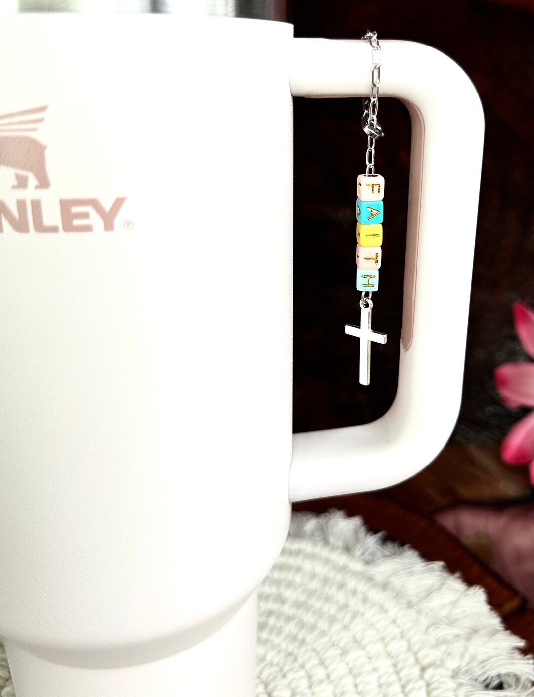 Cross Tumbler Charm Christian Tumbler Baptism Gift Stanley Jewelry ...