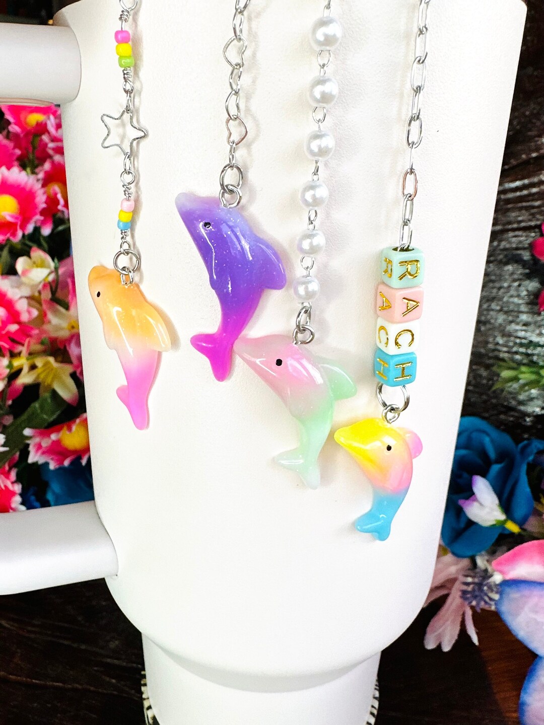 Dolphin Tumbler Charm Dolphin Stanley Accessories Neon Stanley ...