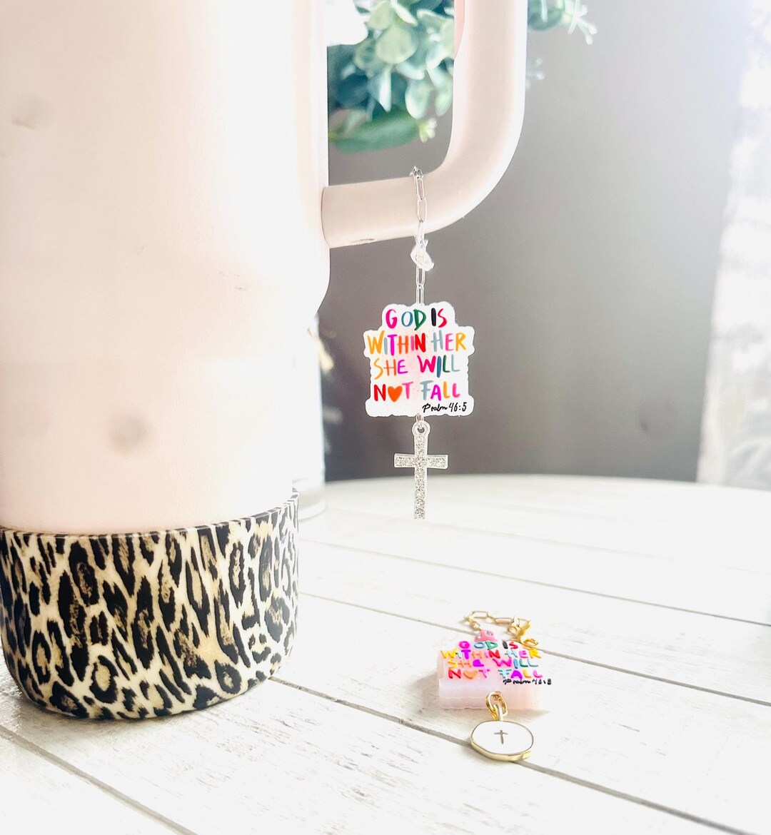 Christian Stanley Charm: Rhinestone Cross Tumbler Jewelry - Etsy