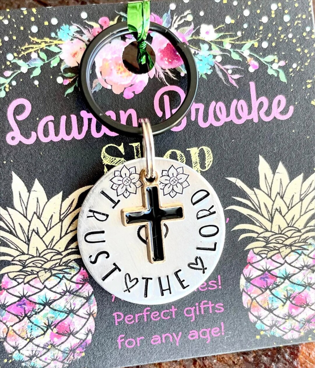 Trust the Lord Keychain Godly Gift Baptism Gift Baptism Gift Girl God ...