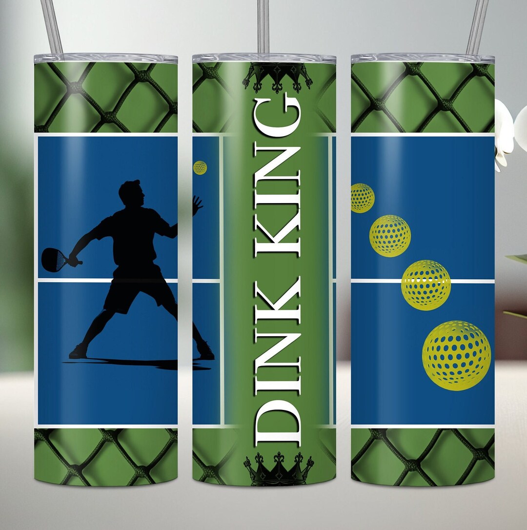 Dink King Pickle-ball Tumbler Wrap for 20oz Skinny Tumblers, Dink ...