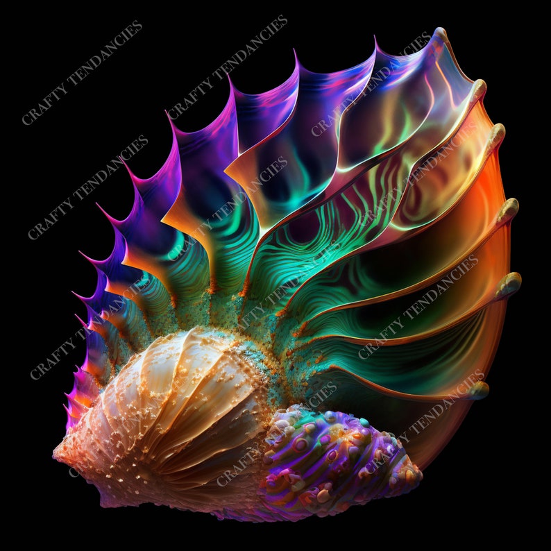 Sea Shell Clipart PNG Files for Instant Download Colorful Sea - Etsy