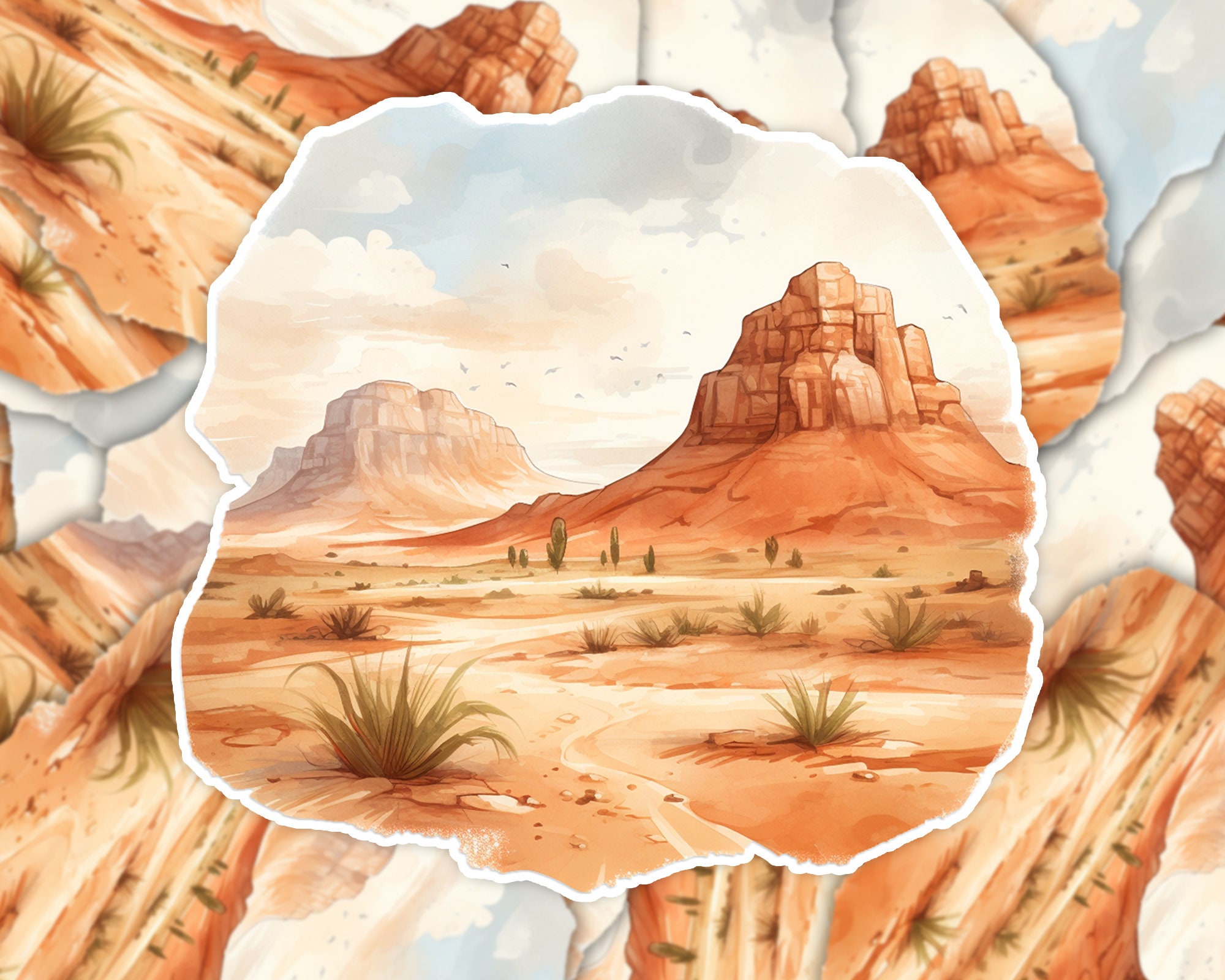 Watercolor Desert Landscape Clipart Files for Instant Download ...