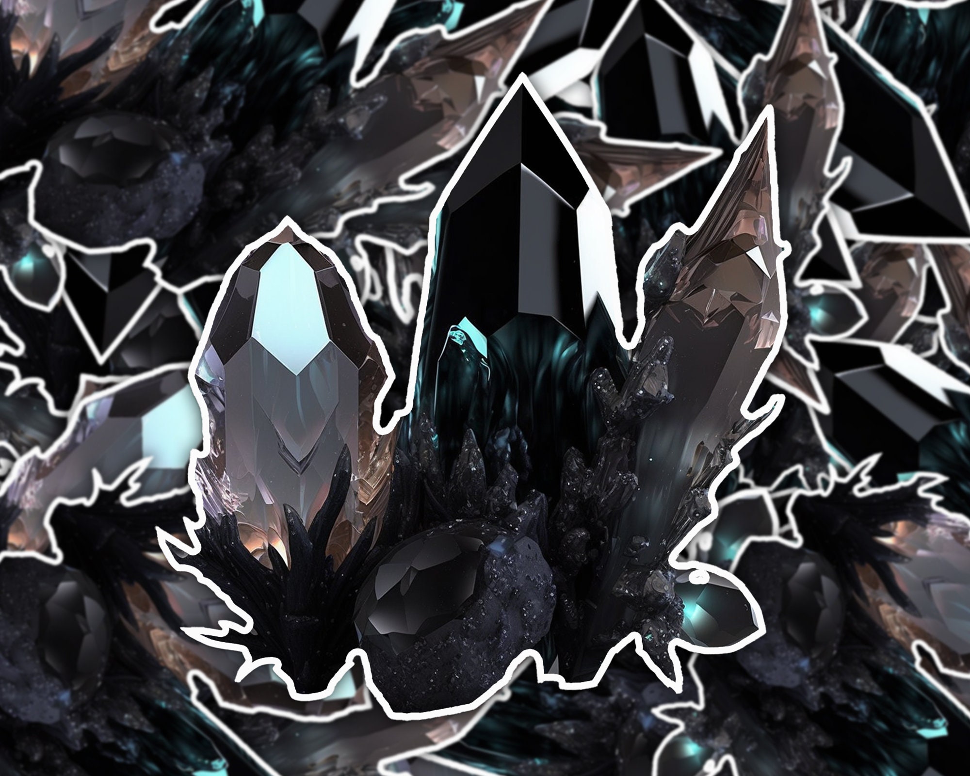 Obsidian Crystal Clipart PNG Files for Instant Download Realistic ...